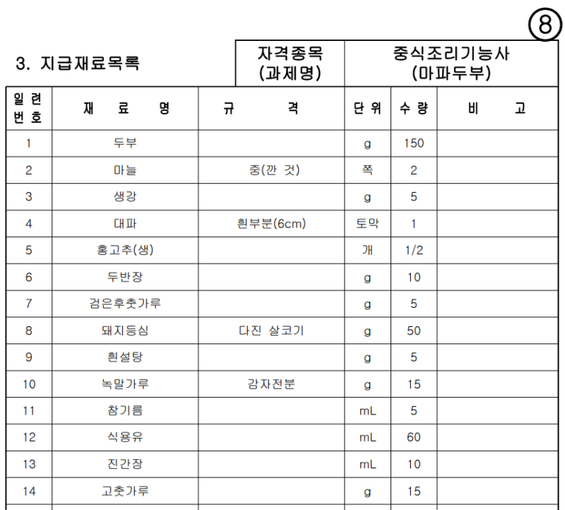 2024년 중식조리기능사 실기시험문제 Pdf 다운로드 받는 방법파일 첨부 네이버 블로그